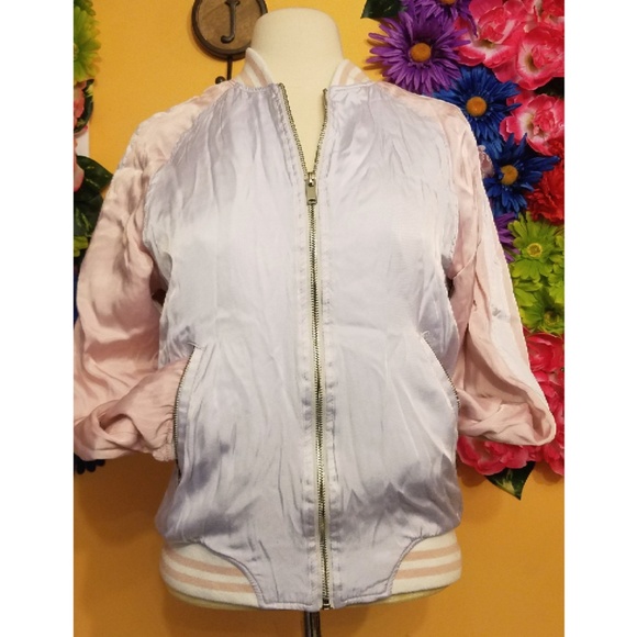 Forever 21 | Jackets & Coats | Forever 2 Pink White Y2k Bomber Jacket ...